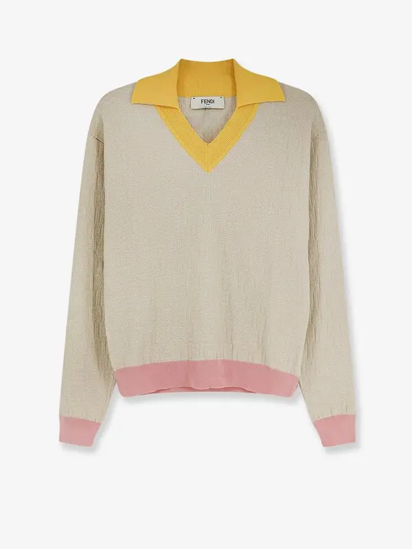 Fendi V-neck Collar Sweater - Multicolor