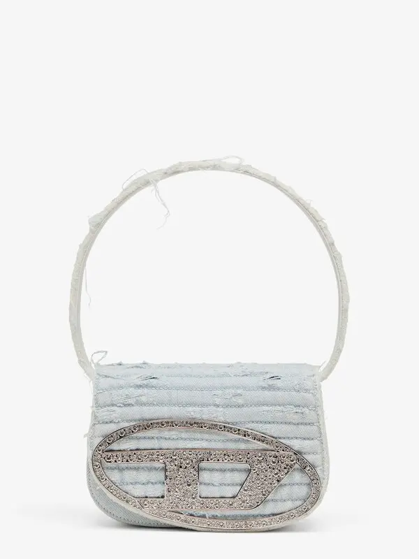 DIESEL® 1dr Denim Shoulder Bag With Rhinestone D Logo - Multicolor