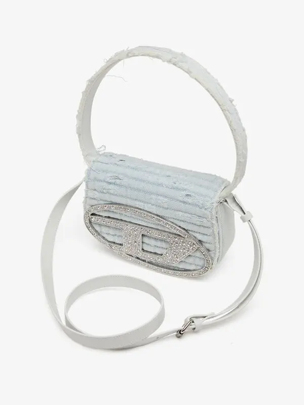 DIESEL® 1dr Denim Shoulder Bag With Rhinestone D Logo - Multicolor