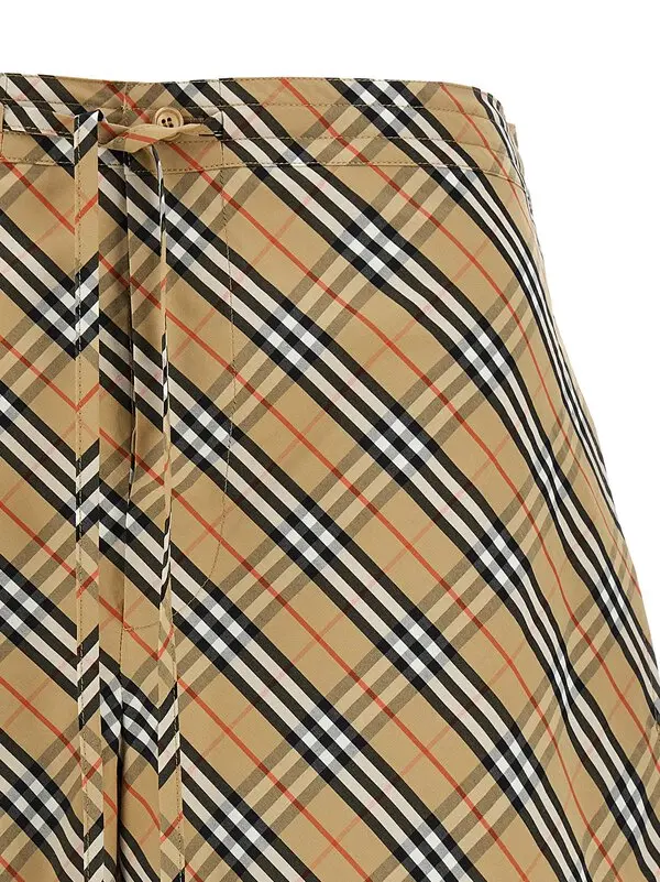 Burberry Check Print Cotton Shorts