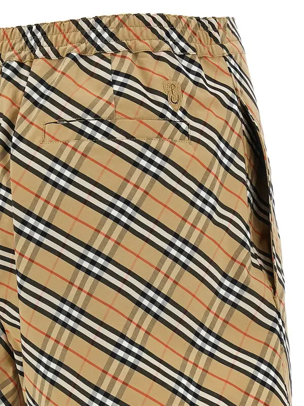 Burberry Check Print Cotton Shorts