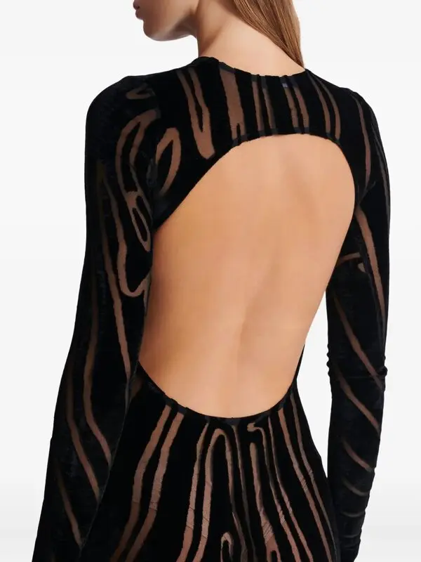Balmain Zebra Print Midi Dress