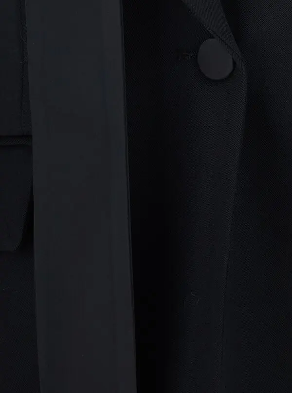 Attico Single-breasted Jacket With Notched Revers And Oversized Strap Detail In Wool - Multicolor