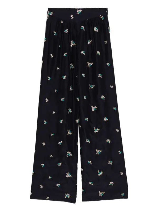 FORTE_FORTE Embroidered Silk Trousers - Multicolor