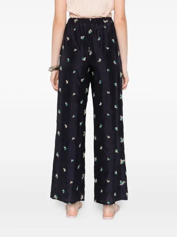 FORTE_FORTE Embroidered Silk Trousers - Multicolor
