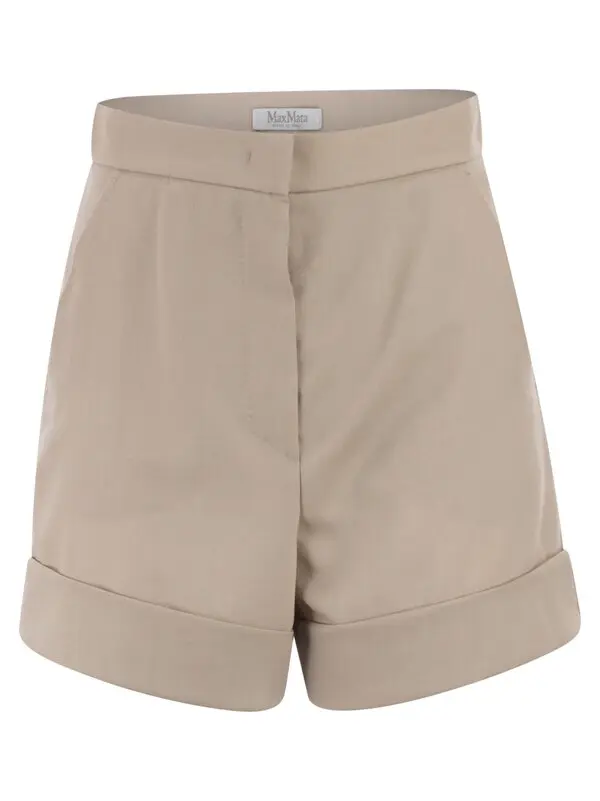 Max Mara Wool, Mohair, And Silk Canvas Shorts - Multicolor