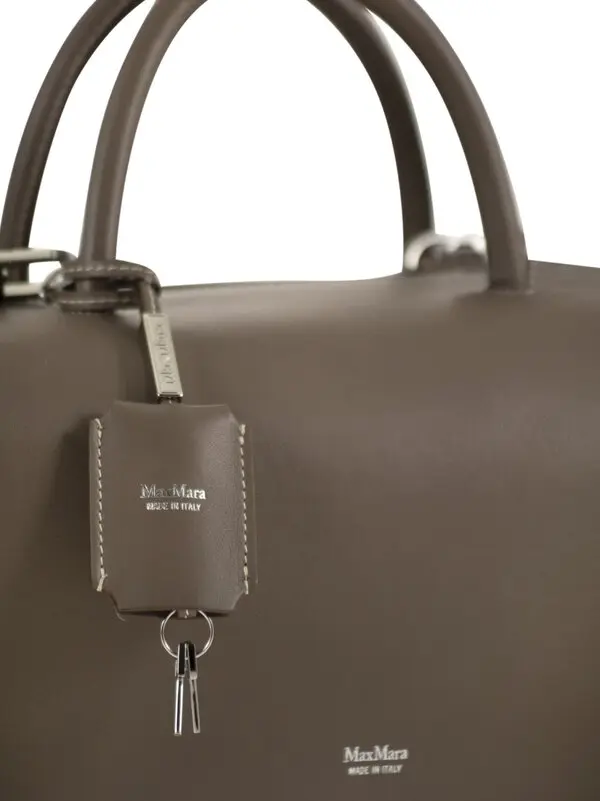 Max Mara Holdall Medium Satchel In Natural Leather - Multicolor