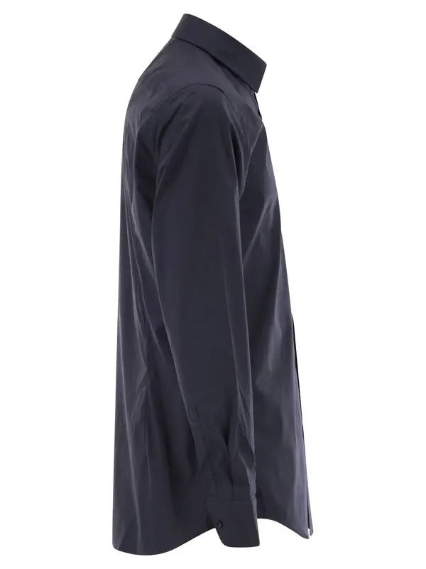 BOSS Slim Fit Shirt In Easy-iron Stretch Cotton Poplin - Blue