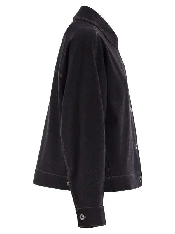 Max Mara Denim-effect Jersey Cropped Overshirt Jacket