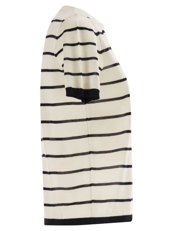 Max Mara Cashmere And Silk Knit Jumper With Striped Pattern - Multicolor