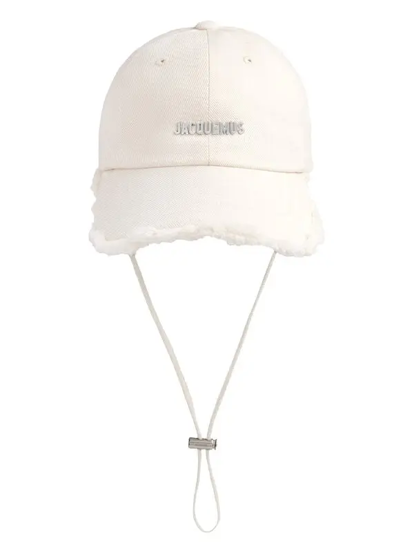 Jacquemus La Casquette Artichaut Cotton Cap With Drawstring - White