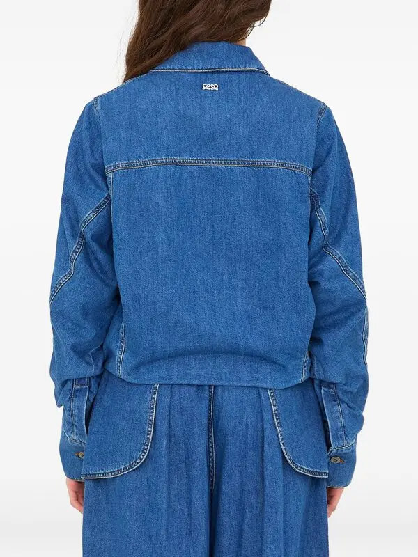 Loewe Denim Cotton Jacket With Pointed Collar - Multicolor
