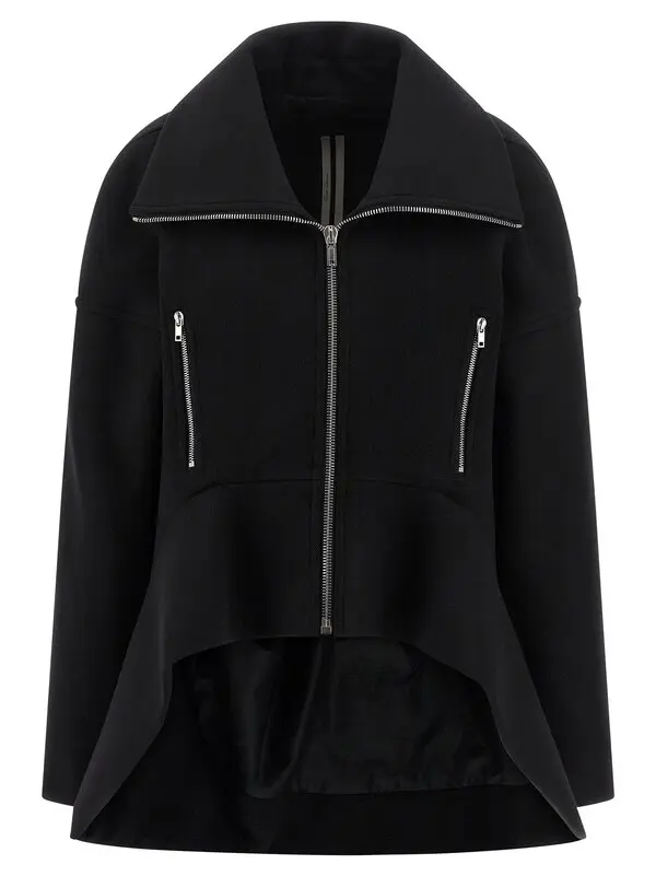 Rick Owens Draculimo Virgin Wool Cloth Coat - Black