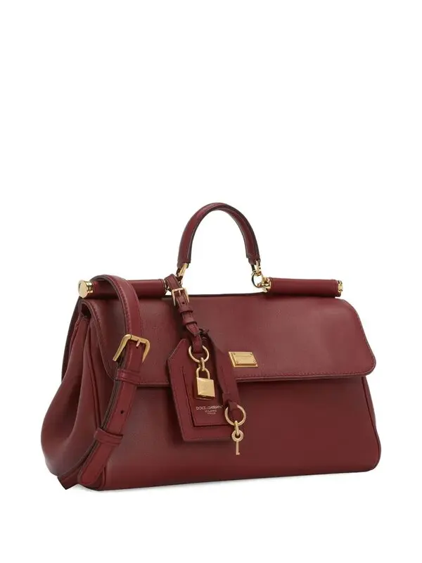 Dolce & Gabbana Plongé Leather My Sicily Handbag - Red