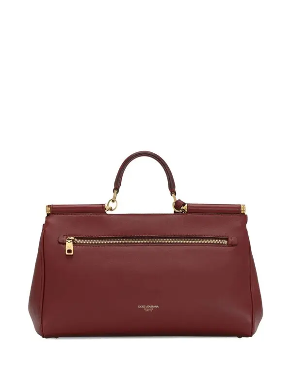 Dolce & Gabbana Plongé Leather My Sicily Handbag - Red