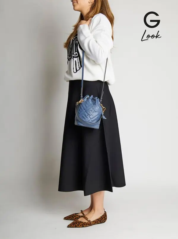 Fendi Mon Tresor' Mini Handbag With Adjustable And Removable Shoulder Strap And All-over Embossed Ff Motif In Leather - Multicolor