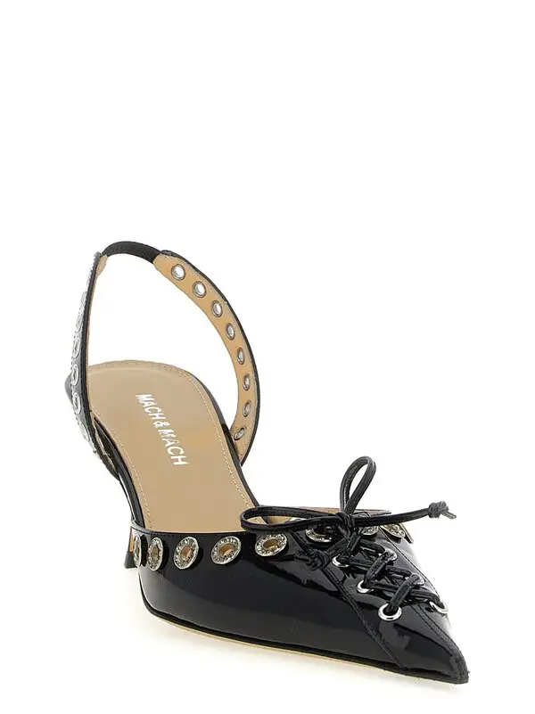 Mach & Mach Crystalized Corset Slingback Pumps