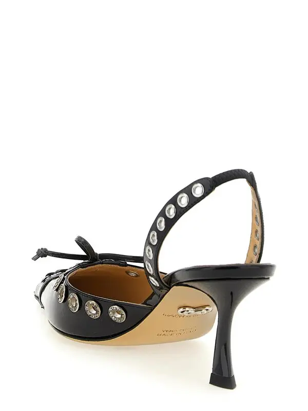 Mach & Mach Crystalized Corset Slingback Pumps
