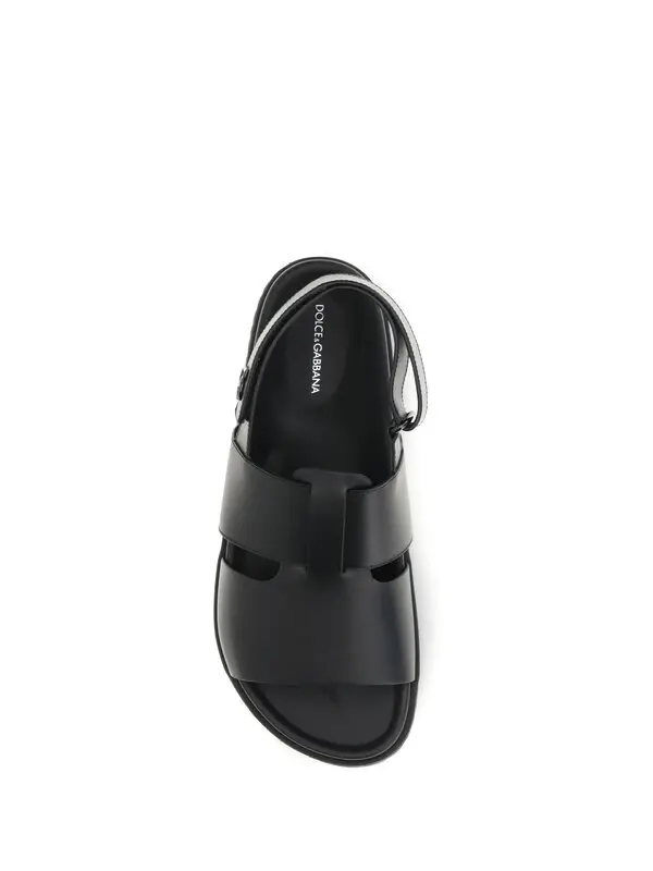 Dolce & Gabbana Leather Open-toe Sandals With Buckle Fastening