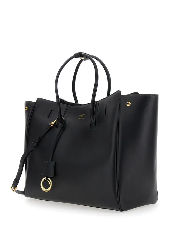 Balenciaga Hampton Medium Embossed Logo Leather Handbag - Multicolor