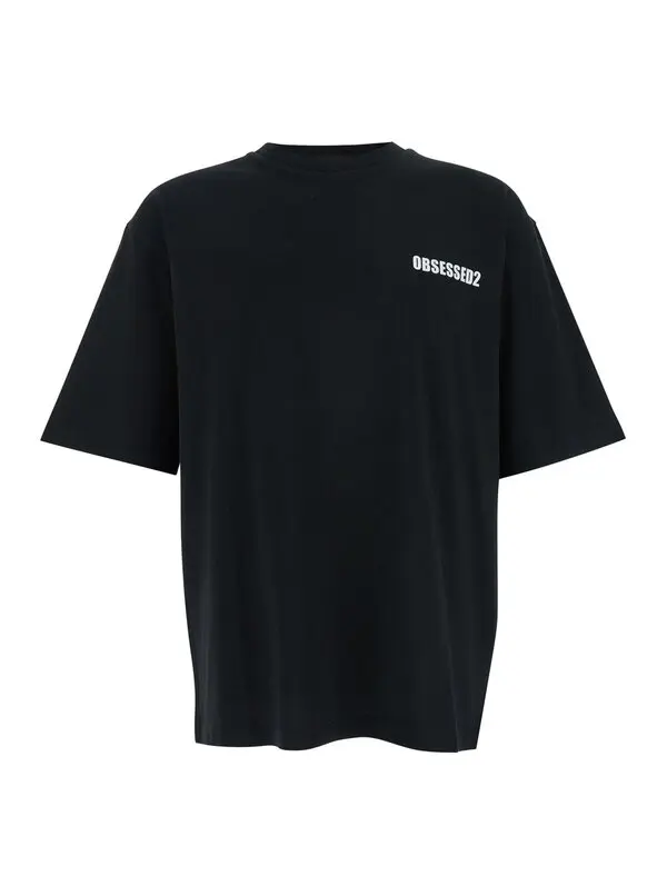 Dsquared2 T-shirt With Logo On The Front In Cotton - Black