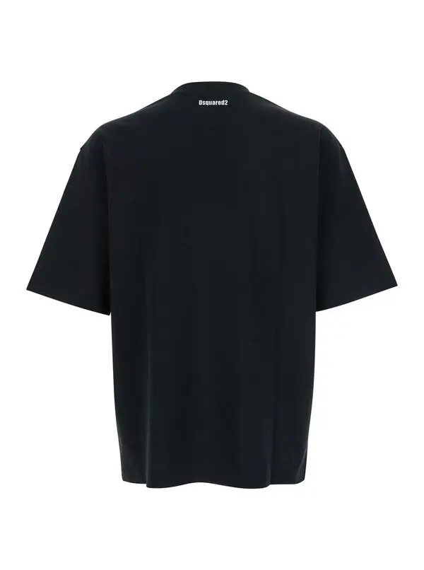 Dsquared2 T-shirt With Logo On The Front In Cotton - Black