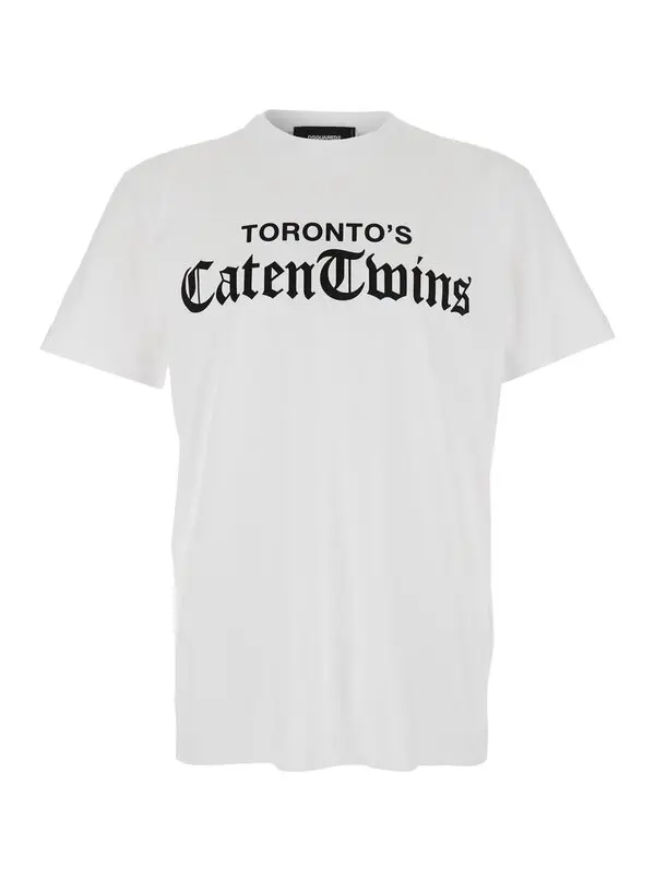 Dsquared2 T-shirt With Logo On The Front In Cotton - White