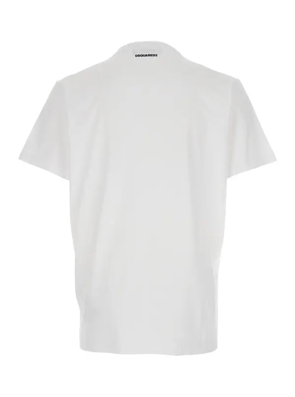 Dsquared2 T-shirt With Logo On The Front In Cotton - White