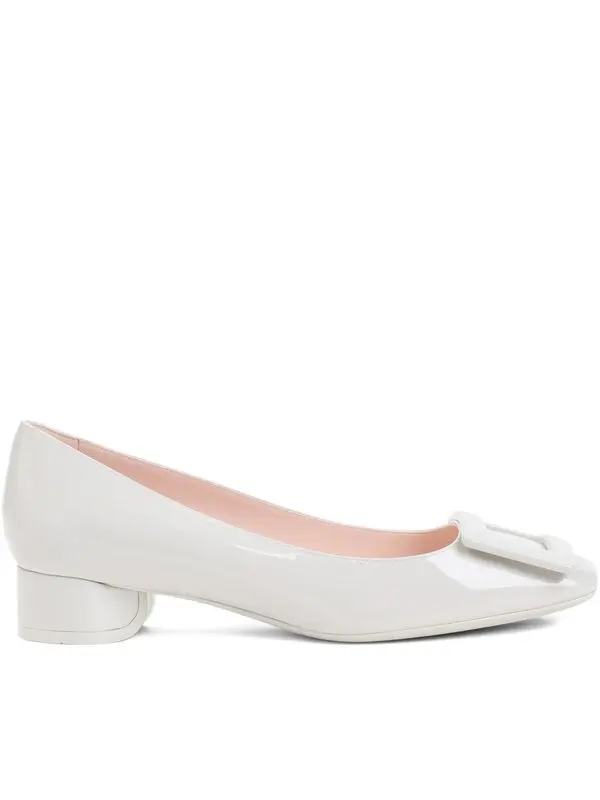 ROGER VIVIER Square Buckle Leather Pumps