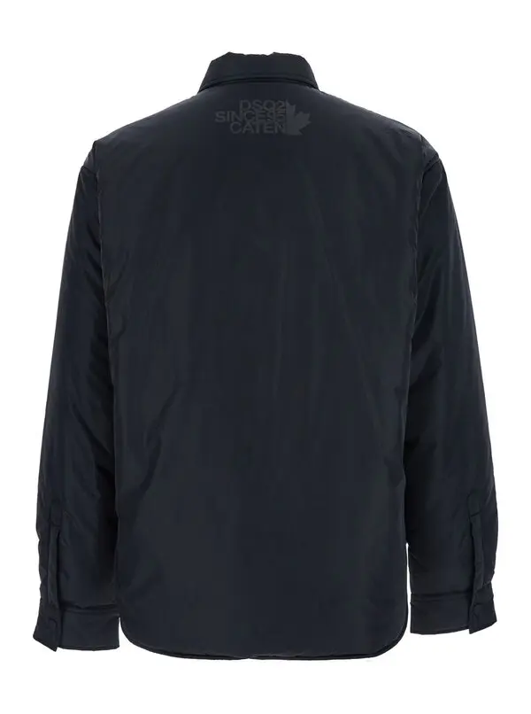 Dsquared2 Padded Tech Fabric Jacket With Logo Print