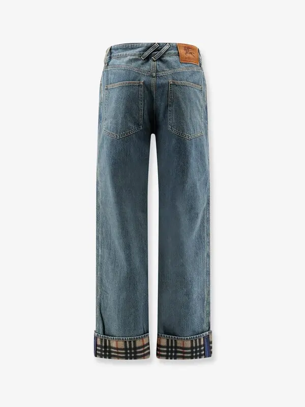 Burberry Dexter Jeans With Traditional Check Detail - Multicolor