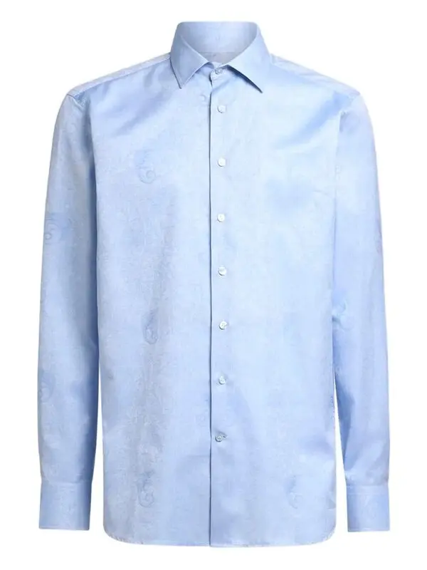 Etro Cotton Jacquard Shirt With Gecko Motif