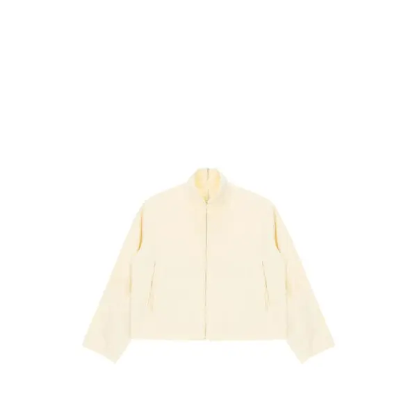 Carven Cropped Zip-up Jacket With High Neck - Cream