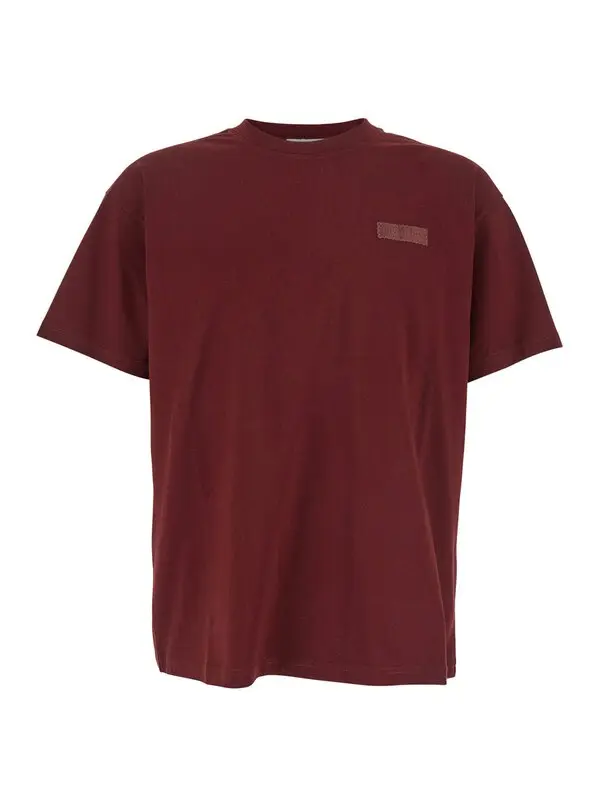 Givenchy Bordeaux T-shirt With Logo Patch On Chest For - Multicolor