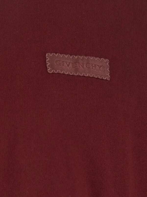 Givenchy Bordeaux T-shirt With Logo Patch On Chest For - Multicolor