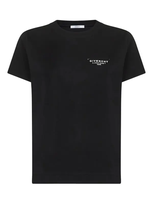 Givenchy Regular Fit Cotton T-shirt With Back Print - Black