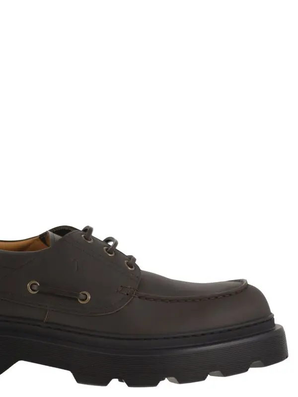 TOD'S Waxed Calfskin Leather Boat Loafers With Lug Sole