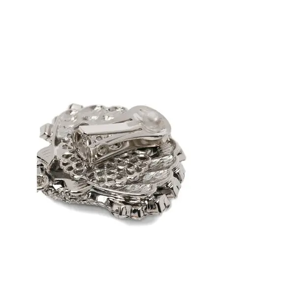 Alessandra Rich Tone Crystal Embellished Shell Drop Earrings