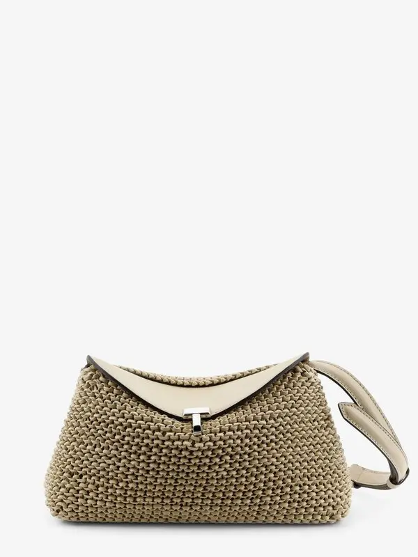 TOTEME T-lock Woven Leather Clutch - Multicolor