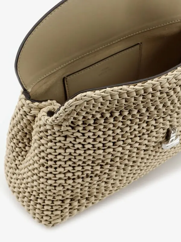 TOTEME T-lock Woven Leather Clutch - Multicolor