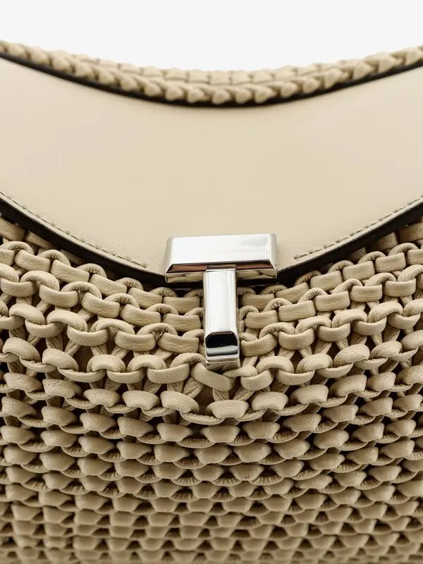 TOTEME T-lock Woven Leather Clutch - Multicolor