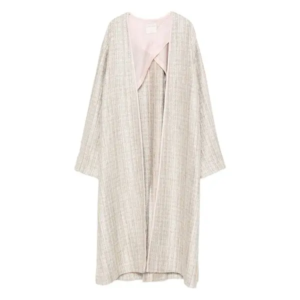 FORTE_FORTE Long Sleeve Open Front Coat - Cream
