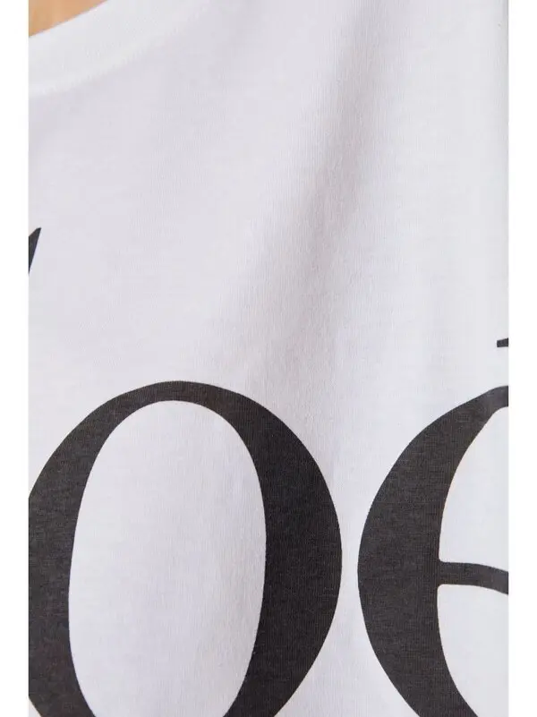 Chloé Cotton Logo Print Cropped T-shirt