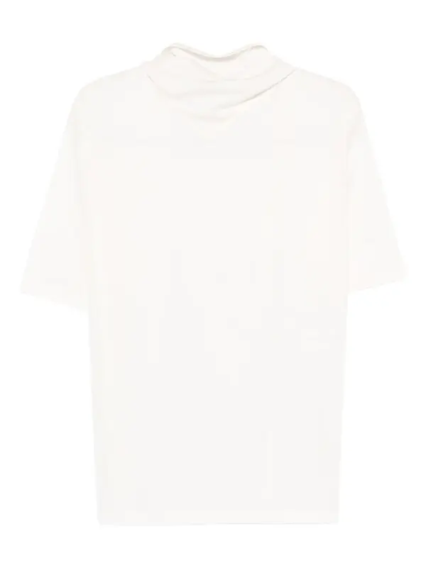 LEMAIRE Lemmaire Cotton Roll Neck Short Sleeve Top - Multicolor