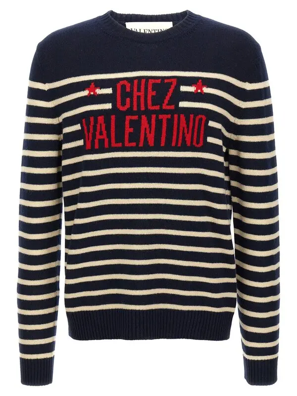 Valentino Garavani Chez Striped Wool Sweater