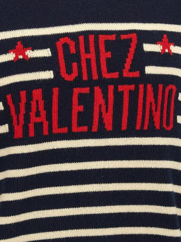Valentino Garavani Chez Striped Wool Sweater
