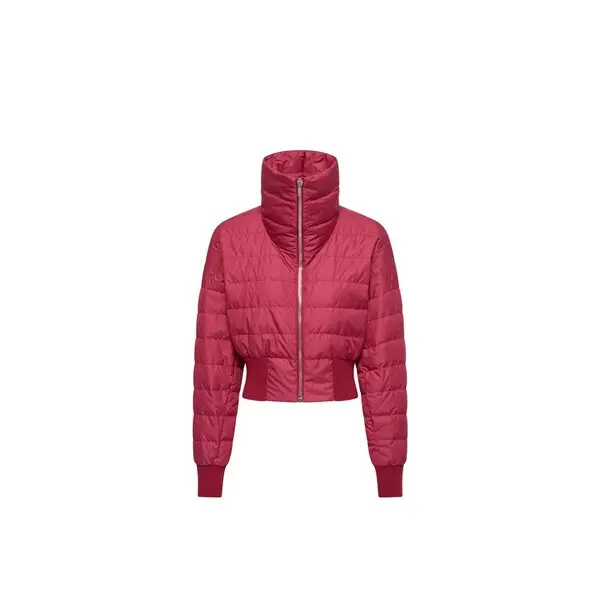 Moncler Quilted Down Zip-up Funnel Neck Jacket - Red