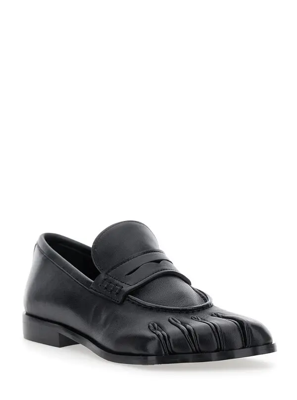 Coperni Leather Loafers With Foot-shaped Design And Back Logo - Multicolor