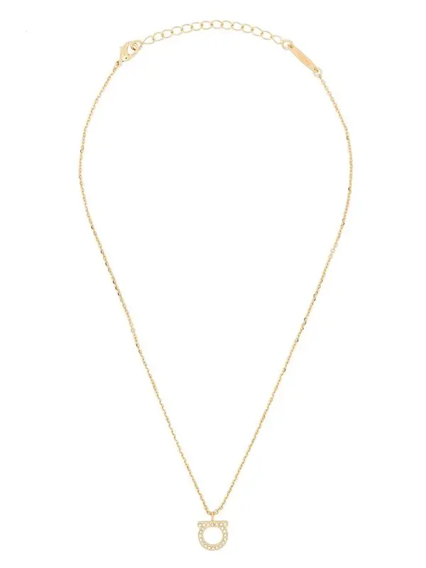 FERRAGAMO Gancini Crystal Necklace - Silver