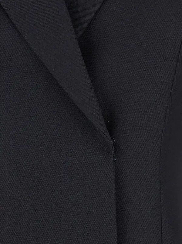 Fendi Black Wool Double-breasted Flared Coat - Multicolor